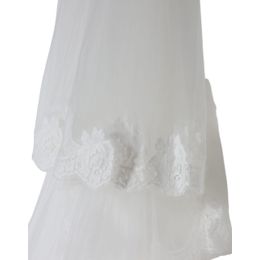 Dolce & Gabbana Wei&szlig;er Blumenspitze Nylon bodenlanger Hochzeits Schleier