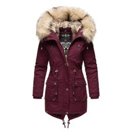 Navahoo Premium Damen Winterjacke Honigfee &ndash; Warmer Parka mit Abnehmbarem Kunstfellkragen
