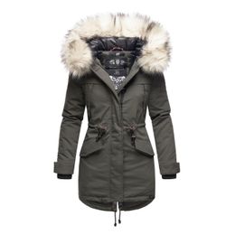 Navahoo Premium Damen Winterjacke Lady Like &ndash; Klassischer Parka mit Abnehmbarem Kunstfellkragen