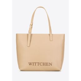 Wittchen Damen-Einkaufstasche mit gepr&auml;gtem Logo, beige, Kunstleder