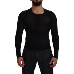 Dolce & Gabbana Henley-Halsausschnitt Strickpullover mit langen &Auml;rmeln
