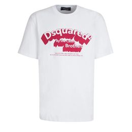 Dsquared2 T-shirt Mit Beflocktem Logo, Wei&szlig;
