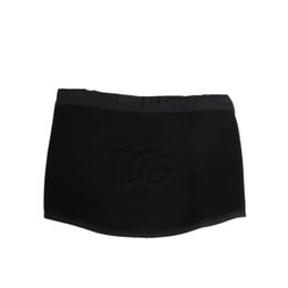 Dolce & Gabbana Schwarzer Spitzenstola Strick DG Logo Herren Einheitsgr&ouml;&szlig;e Schal