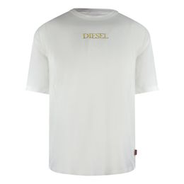 Diesel Gold Logo Wei&szlig;es T-shirt