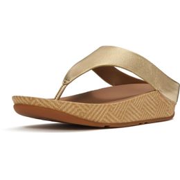 fitflop Lulu Lux Graphic-Weave Zehensteg-Leder Sandalen f&uuml;r Frauen in Platino