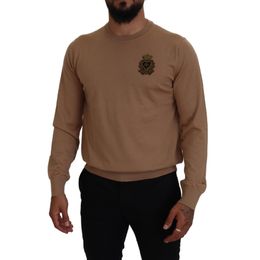 Dolce & Gabbana Crewneck-Pullover Beige Emblem