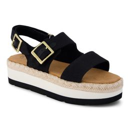 Toms Shoes TOMS Giana Textil Damen Schwarze Strand-Sandalen