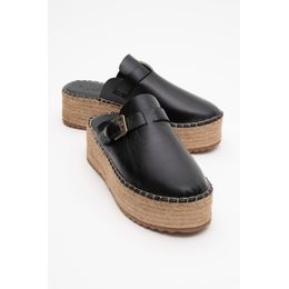 Novas Leder Plateau Espadrille Pantolette (Damen)