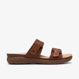 Clarks April Dusk Dunkelbraune Int Sandalen