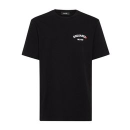 Dsquared2 Regular Fit Gummi-logo Schwarzes T-shirt