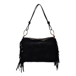 Isabella Rhea Schwarz Rindsledertasche