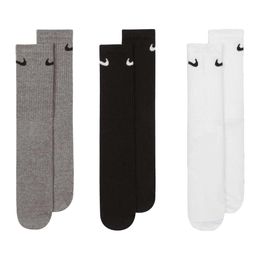 Nike - Socken f&uuml;r Herren/Damen Unisex, Leicht, Alltag (3er-Pack) (Wei&szlig;/Grau/Schwarz)