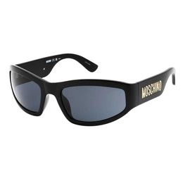 Moschino - Kontrast-Muster-Sonnenbrille f&uuml;r Damen, Logo (Schwarz)