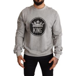 Dolce & Gabbana K&ouml;nig Sweatshirt Grauer Rundhalsausschnitt