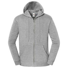 Fruit of the Loom - "Iconic Premium" Hoodie mit durchgehendem Rei&szlig;verschluss f&uuml;r Herren/Damen Unisex (Sportliches Heather)