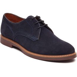 Base London Strand Schn&uuml;r-Leder-Herrenschuhe in Marineblau