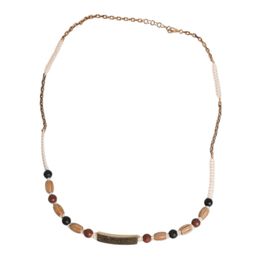 Dolce & Gabbana Perlenholz-Halskette mit Metallkette