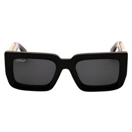 Off-White Off White - "Boston" Sonnenbrille f&uuml;r Herren/Damen Unisex (Schwarz/Gold/Dunkelgrau)