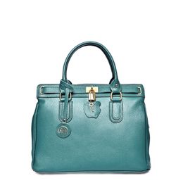 Roberta M Gr&uuml;n Rindsledertasche