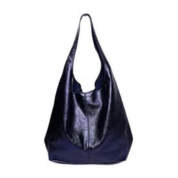 Luisa Vannini Blau Rindsledertasche