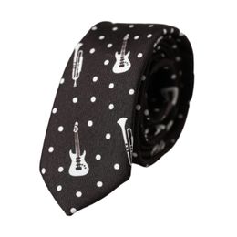 Dolce & Gabbana Schwarze Gitarre Druck Seiden verstellbare Krawatte