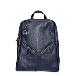 Roberta M Blau Rindsledertasche