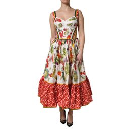 Dolce & Gabbana Gemustertes R&uuml;schenshirt-Midi-Kleid