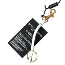 Dolce & Gabbana Dolce & Gabbana Schwarzer Silikon DG Logo Goldmessing Schl&uuml;sselanh&auml;nger