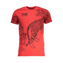 Cavalli Class Roter Tiger Tee Kurzarm Rundhals
