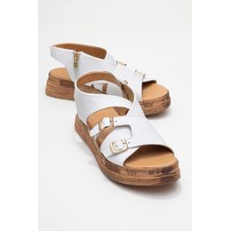Levine Leder Mit Schnalle Side-Zip Sandale