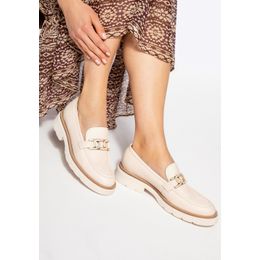 Wittchen Damen-Mokassins aus echtem Leder mit Schnalle, cremefarben