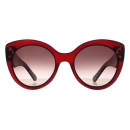 Salvatore Ferragamo Cat Eye Damen Kristall Burgund Grau Farbverlauf SF964S