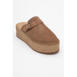 Novas Leder Plateau Espadrille Pantolette (Damen)
