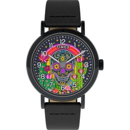 Timex Weekender Day Of The Dead Schwarz Herren Armbanduhr TW2Y15900