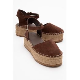 Viba Leder Espadrille Plateau Keilabsatz Sandalen (Damen)