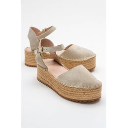 Viba Leder Espadrille Plateau Keilabsatz Sandalen (Damen)