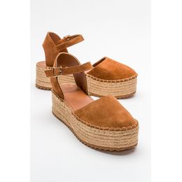 Viba Leder Espadrille Plateau Keilabsatz Sandalen (Damen)