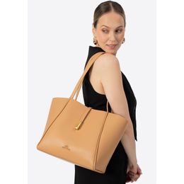 Wittchen Damen-Einkaufstasche aus Leder mit herausnehmbarer Innentasche, beige
