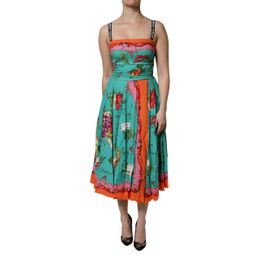 Dolce & Gabbana Blumenmuster A-Linien Midi-Kleid
