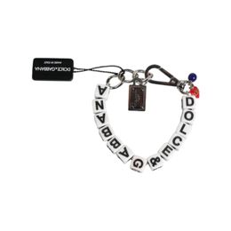 Dolce & Gabbana Silberne Messingkette W&uuml;rfel-Logo Verzierter Charm-Armband