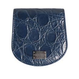 Dolce & Gabbana Blauer exotischer Haut-M&uuml;nz-Kondom-Etui Taschen-Wallet
