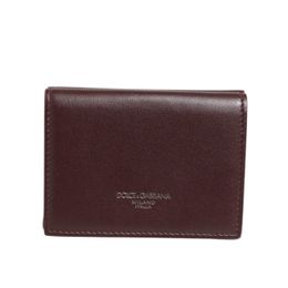 Dolce & Gabbana Leder gepr&auml;gt Logo Dreifach Kartenhalter f&uuml;r Herren Dunkelbraun