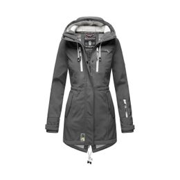 Marikoo lange Damen Steppjacke Abendsternchen mit abnehmbarer Kapuze