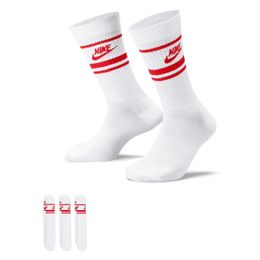 Nike - "Sportswear Essential" Socken f&uuml;r Herren/Damen Unisex, Alltag (3er-Pack) (Wei&szlig;/K&ouml;nigsblau)