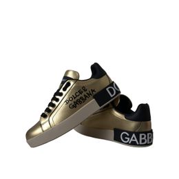 Dolce & Gabbana Dolce & Gabbana Gold Portofino Kalbleder Sneakers Damen Schuhe