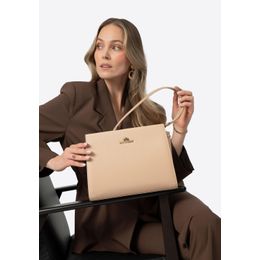 Wittchen Damen-Ledertasche mit Riemen, Beige, Naturleder