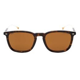 HUGO BOSS - Rechteckig-Sonnenbrille f&uuml;r Herren, Metall (Havannabraun)