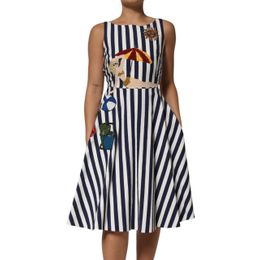 Dolce & Gabbana Gestreiftes Flare-Kleid
