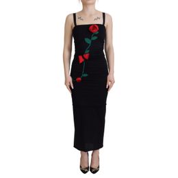 Dolce & Gabbana Rosenbesticktes Midikleid