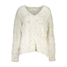 Desigual Gepunkteter Strick-V-Ausschnitt-Pullover